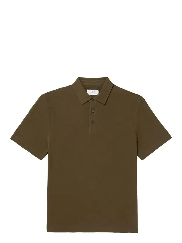 Mr P. Cotton-piqué Polo Shirt - Green