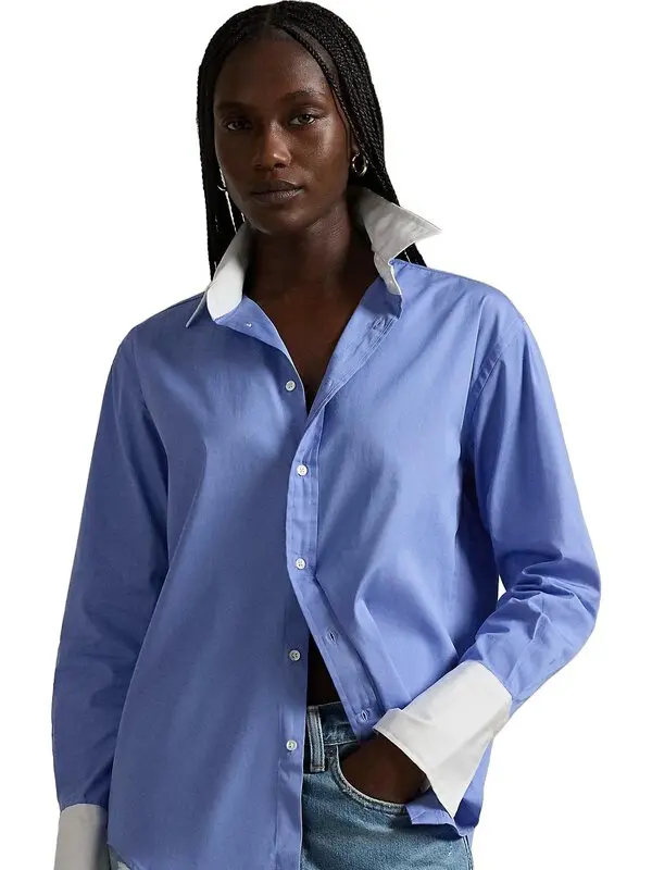 Ralph Lauren Extended-cuff Cotton Shirt - Chopin Blue