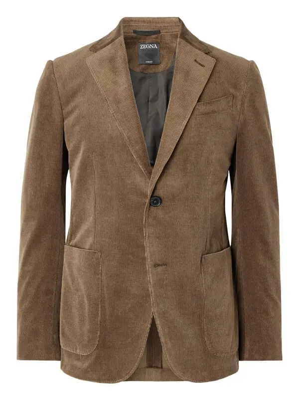 Zegna Cotton-blend Corduroy Blazer - Green