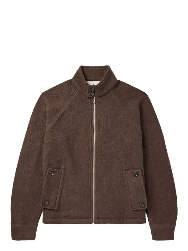KARTIK RESEARCH Wool Harrington Jacket - Brown