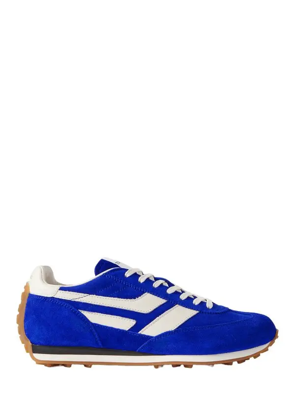 TOM FORD Mick Leather-trimmed Suede Sneakers - Blue