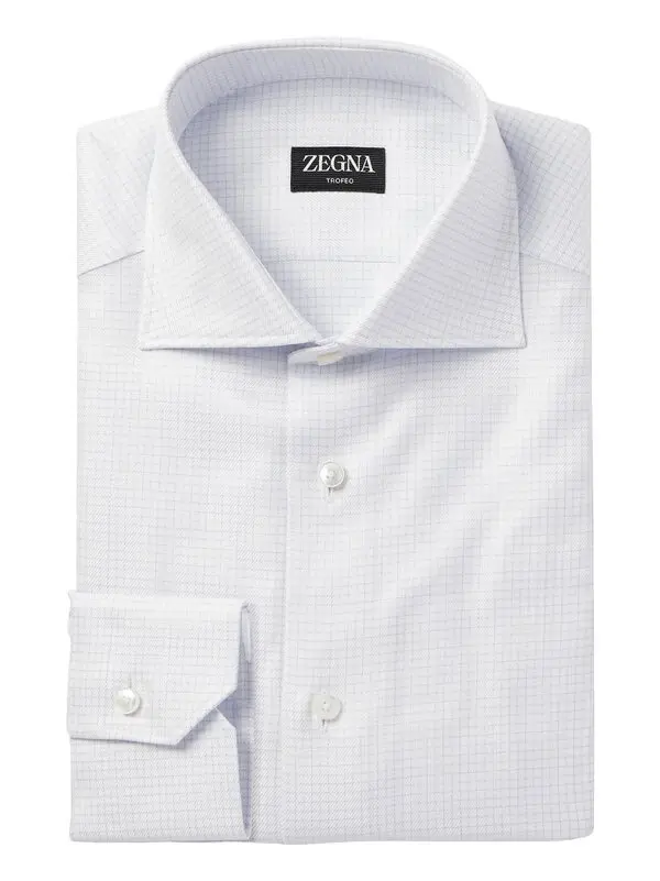 Zegna Checked Cotton Shirt - White
