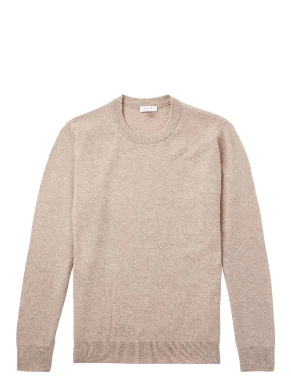 Sunspel Cashmere Crew Neck Sweater - Neutrals