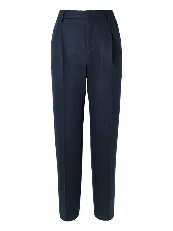 Sunspel Boiled Wool Straight-leg Pleated Suit Trousers - Blue