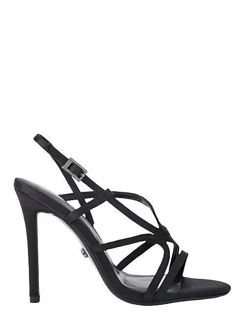 Carvela Viola Satin Heeled Sandals - Black