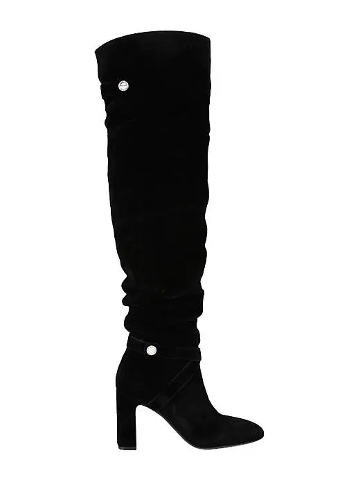 Carvela Jackpot Slouch Suede Over-the-knee Boots - Black