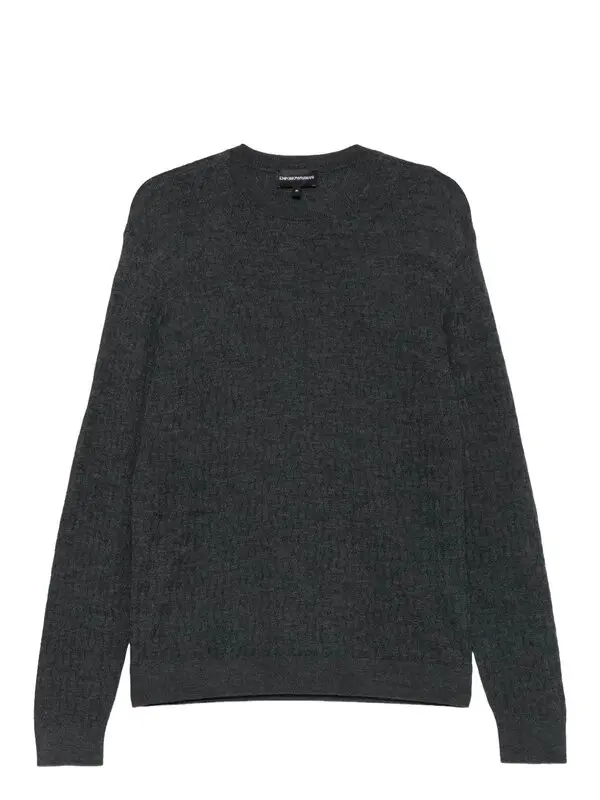Emporio Armani Textured Crew-neck Sweater - Grey