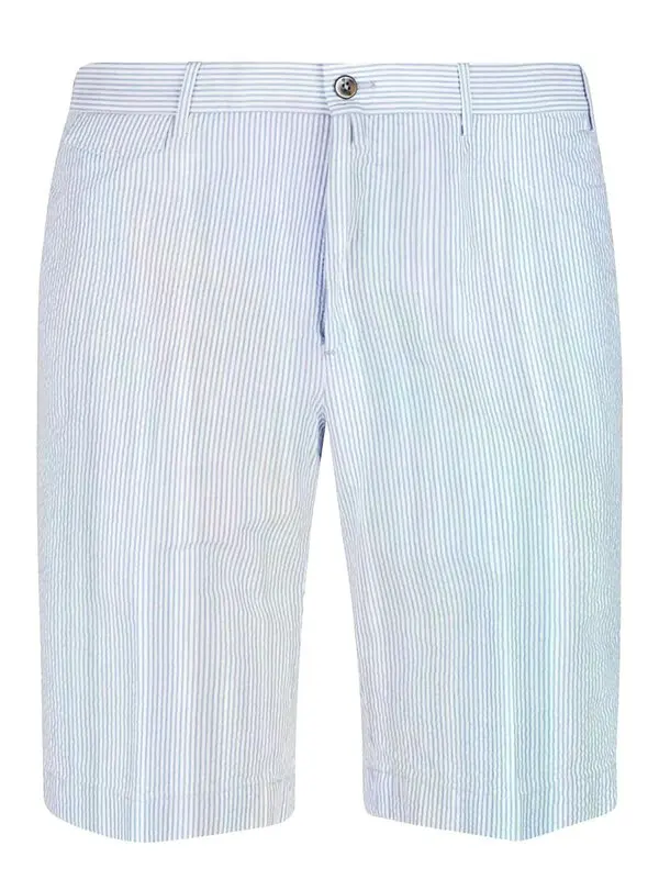 PT TORINO Striped Cotton Shorts - White