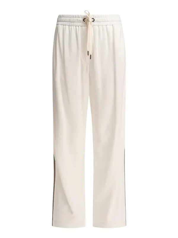 Brunello Cucinelli Sport Pants With Stripe - White