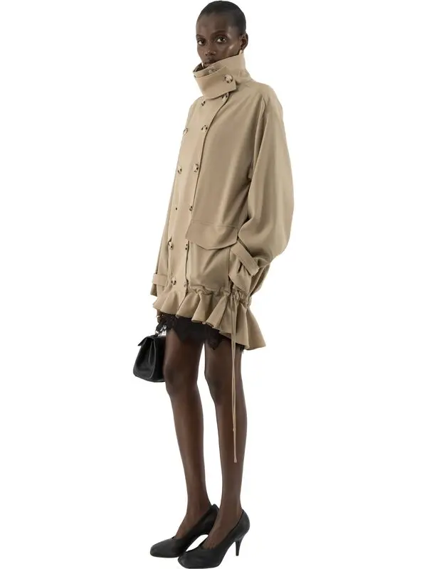 Arakii Sculptural Frill Jacket - Beige