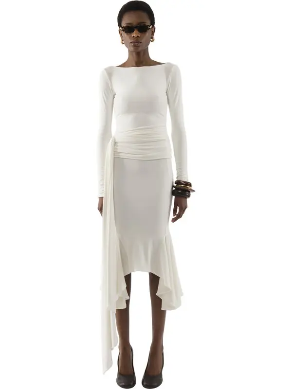 Arakii Jersey Ankle Skirt - Off-white