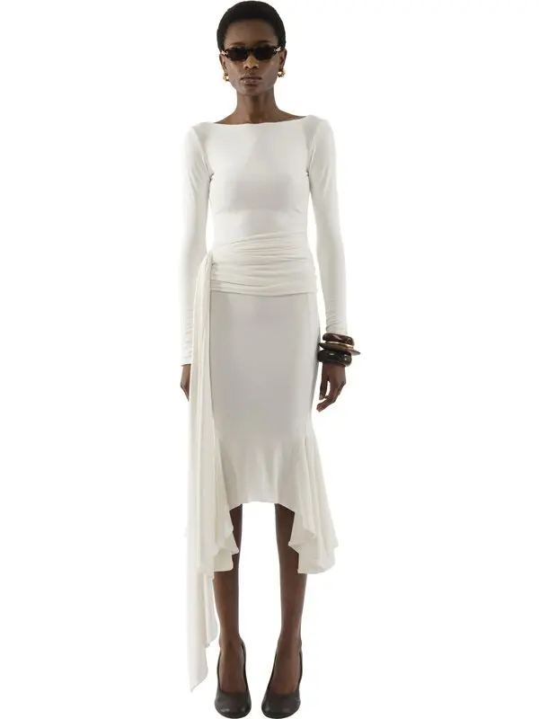 Arakii Jersey Ankle Skirt - Off-white