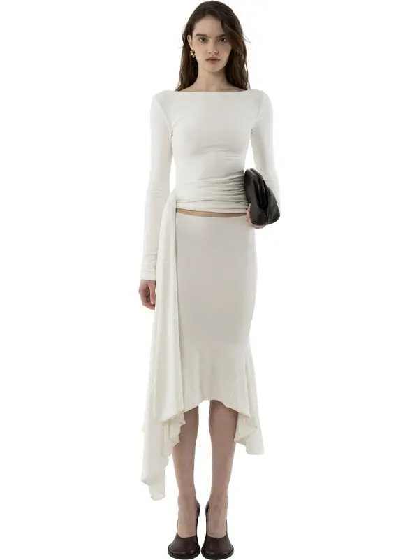 Arakii Jersey Ankle Skirt - Off-white