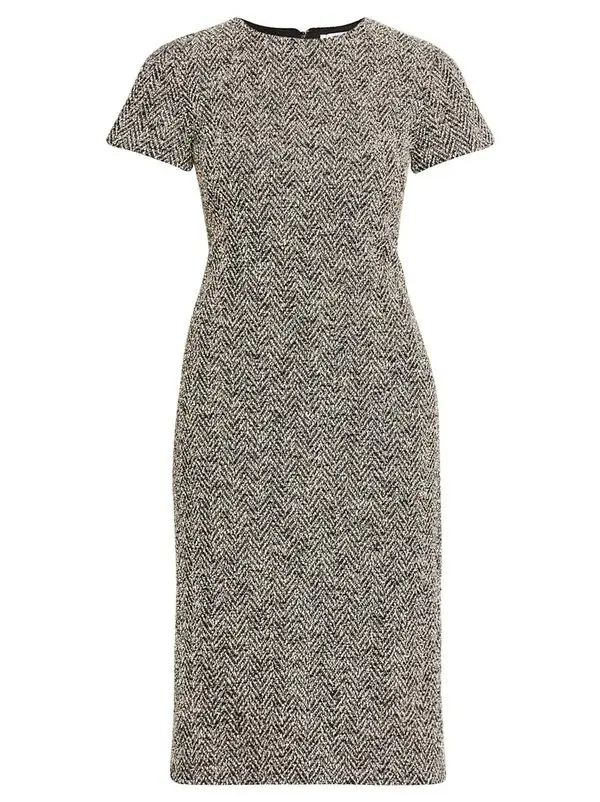 Max Mara Boucle Jersey Short-sleeve Midi Dress - Black