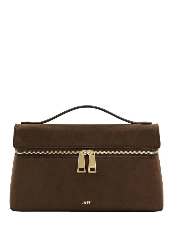 Jw Pei Thea Faux Suede Top Handle Bag - Mocha Brown