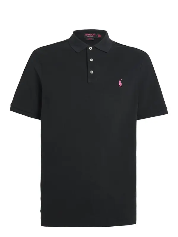 Polo Ralph Lauren Stretch-cotton Pink Pony Polo Shirt - Black