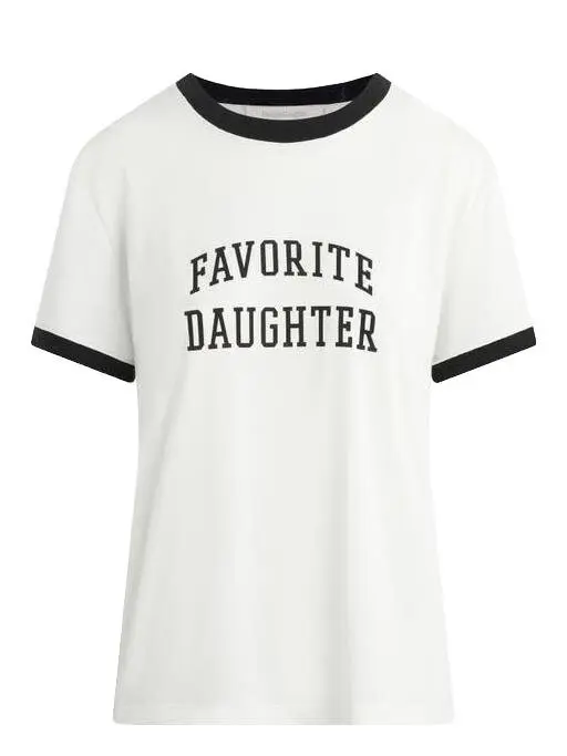 FAVORITE DAUGHTER Logo Ringer T-shirt - White/black