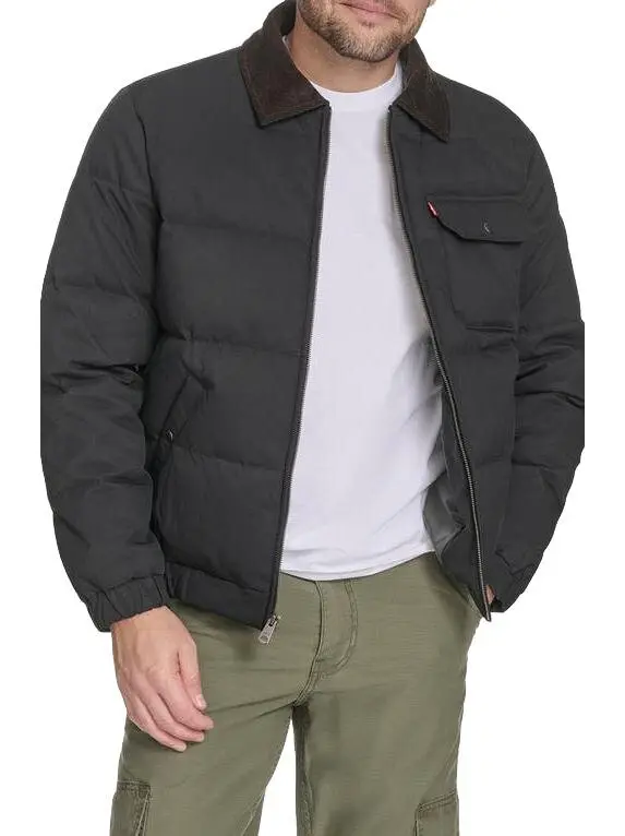 LEVI'S Corduroy Collar Midweight Quilted Jacket - Black