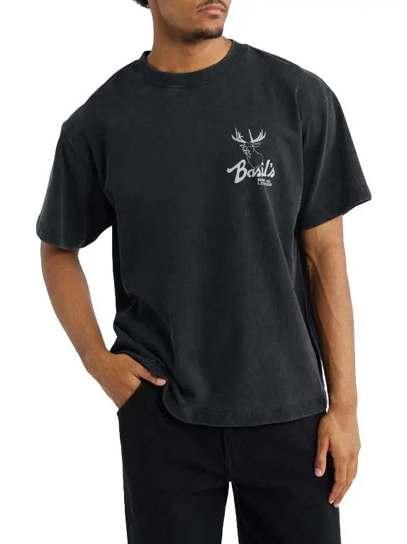 ID SUPPLY CO Basil's Bar & Lounge Graphic T-shirt - Washed Black