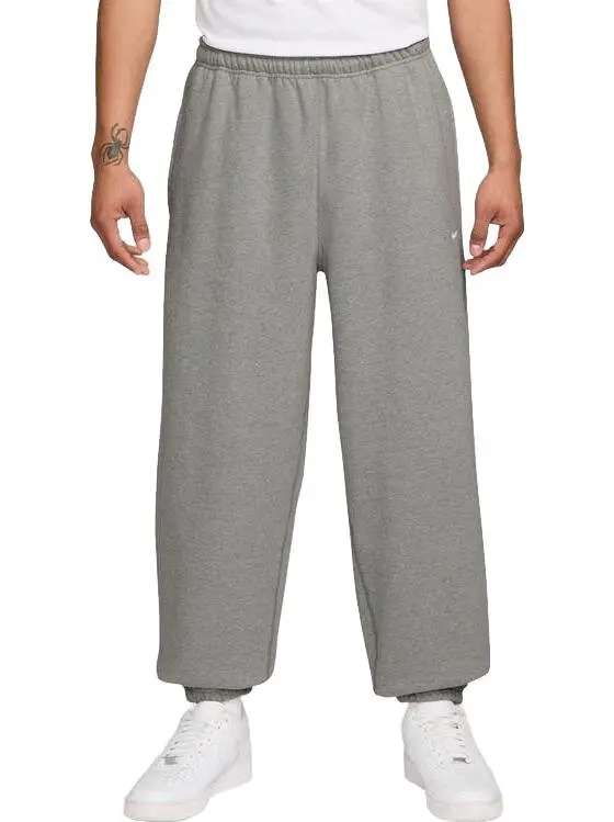 Nike Solo Swoosh Fleece Sweatpants - 063 Dk Grey Heather/lt Smoke Grey/white