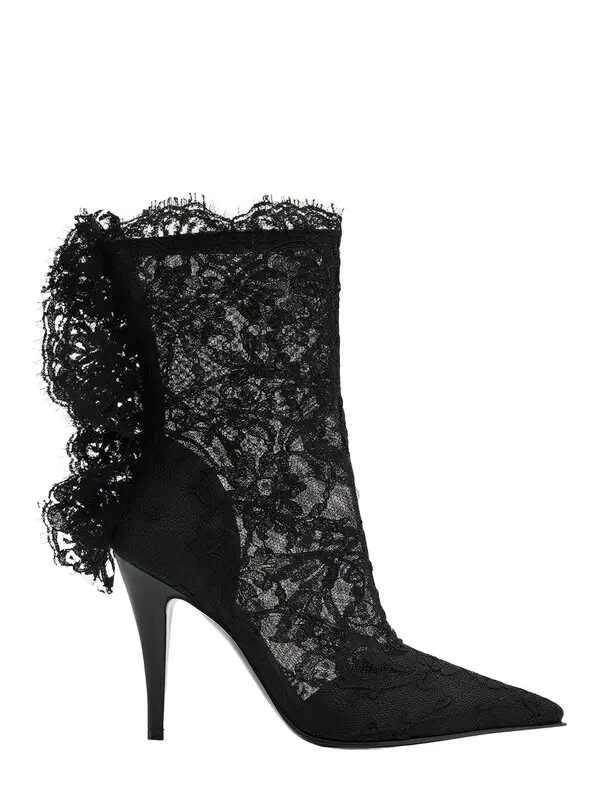Alexander McQueen Heron Lace Ankle Boots - Black