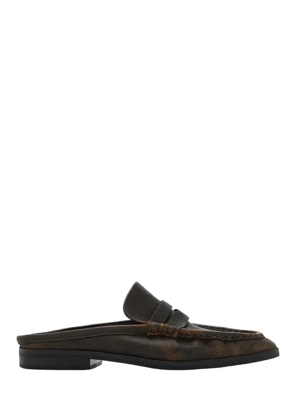 Simkhai Dean Leather Loafer Mules - Brown