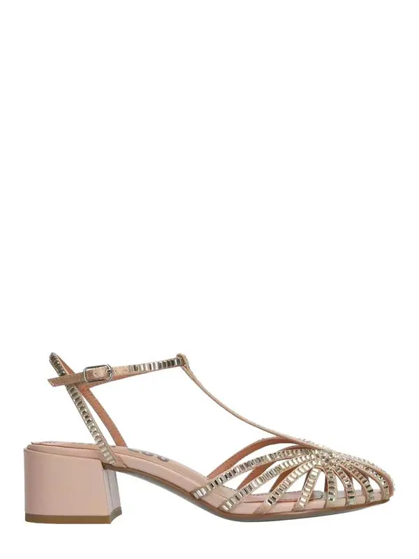 BIBI LOU Crystal-embellished T-bar Sandals - Neutrals