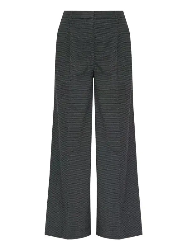 Munthe Houndstooth Wide Leg Trousers - Grey