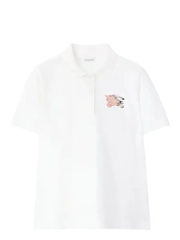Burberry Embroidered-logo Polo Shirt - White