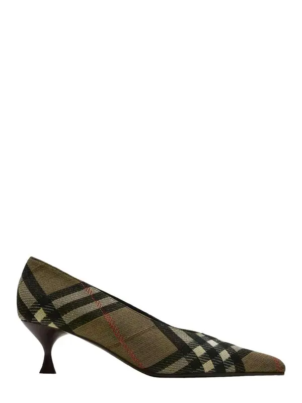 Burberry Check Pumps - Brown