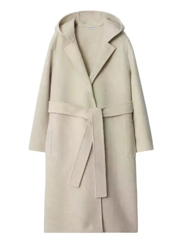 Burberry Hooded Cashmere Wrap Coat - Neutrals