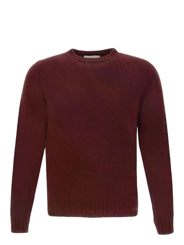 FILIPPO DE LAURENTIIS Crew-neck Wool-cashmere Sweater - Red