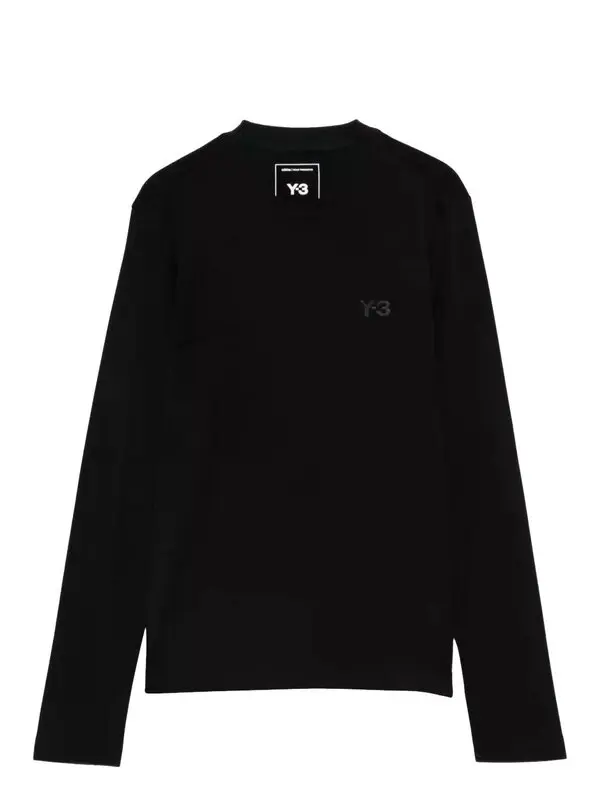 Y3 Logo-print Long-sleeve T-shirt - Black