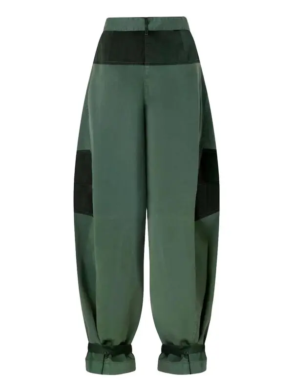 Pinko Panelled Belted Trousers - Green