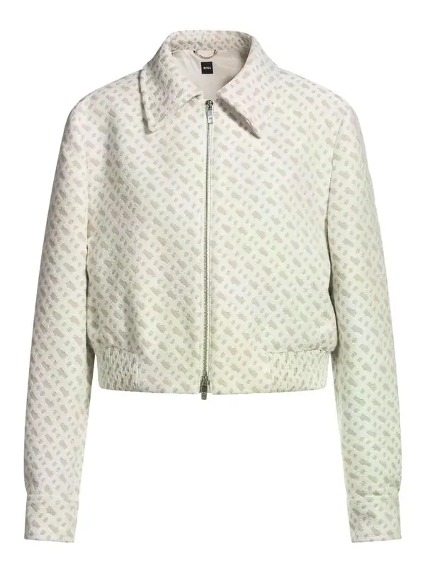 BOSS Zip-up Cropped Jacket - White