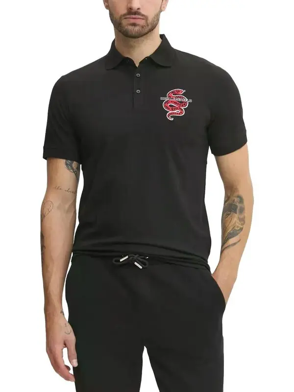 Karl Lagerfeld Logo-embroidered Polo Shirt - Black