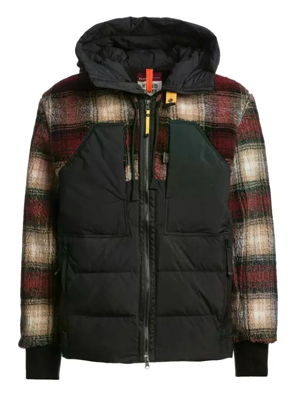 PARAJUMPERS Plaid-panel Quilted Jacket - Red