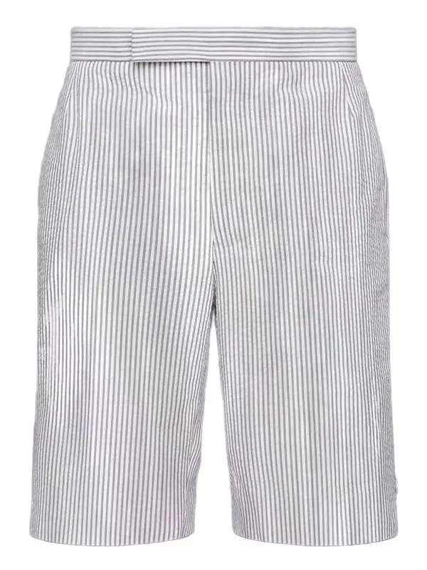 Thom Browne Striped Seersucker Shorts - Grey
