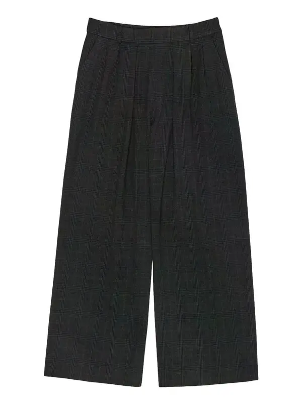 Bimba Y Lola Pleated Check-print Trousers - Grey