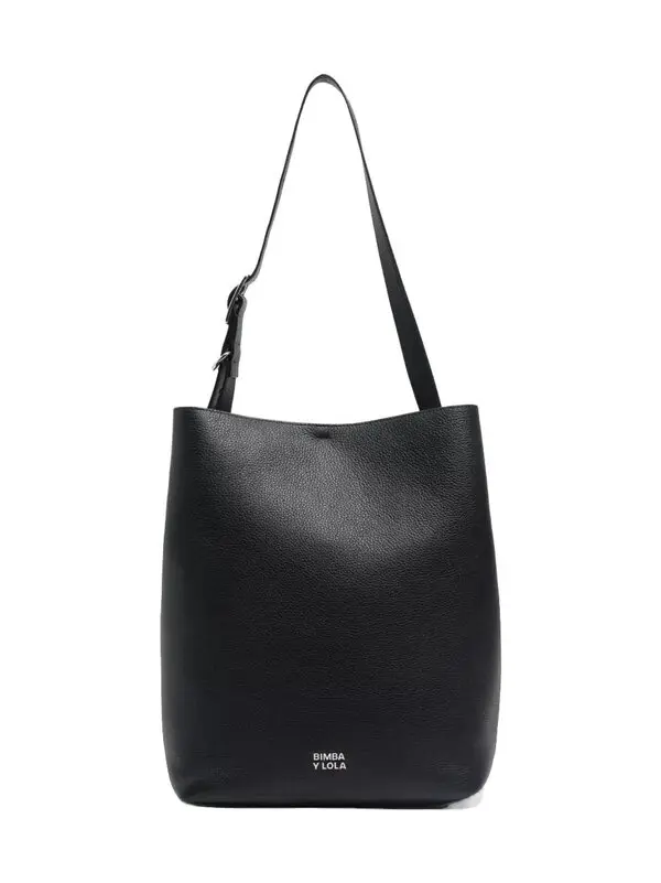 Bimba Y Lola Carlino Buckle-detail Leather Shoulder Bag - Black