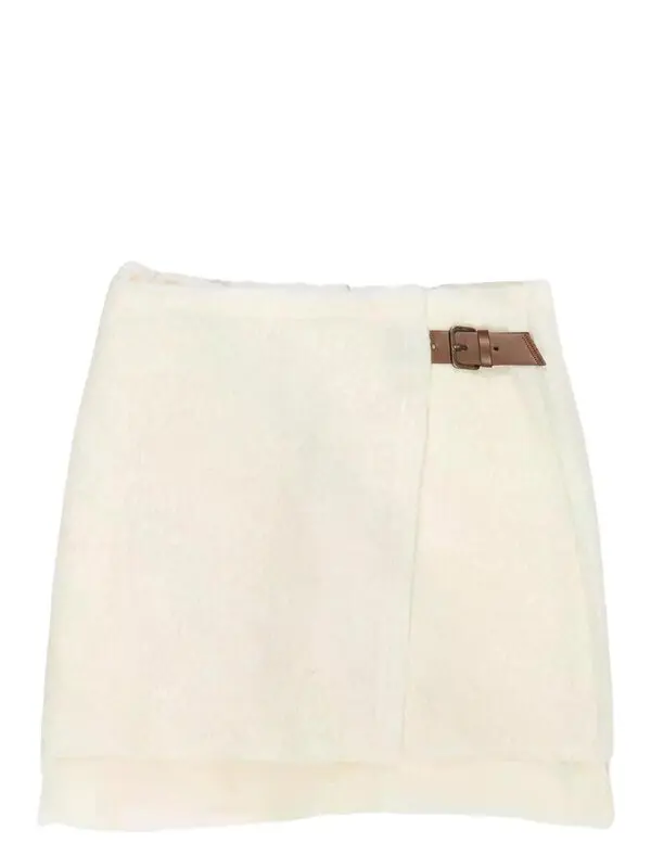 Bimba Y Lola Frayed-edge Mini Skirt - Neutrals