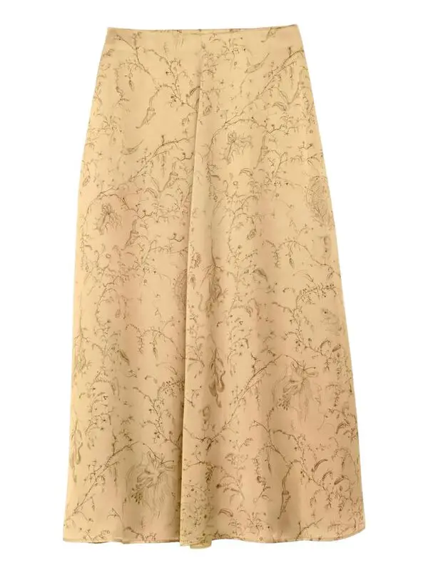 Fabiana Filippi Floral-print A-line Midi Skirt - Yellow