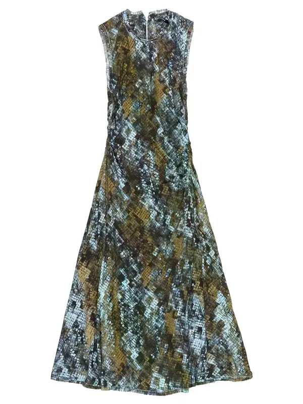 Bimba Y Lola Snakeskin-print Dress - Blue