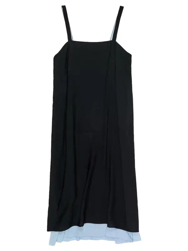 Bimba Y Lola Square-neck Layered Midi Dress - Black