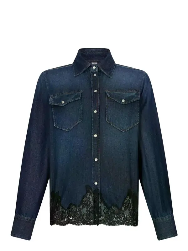 Liu Jo Lace-trimmed Denim Shirt - Blue