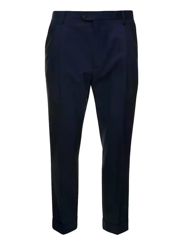 REVERES 1949 Pleated Cuffed Trousers - Blue