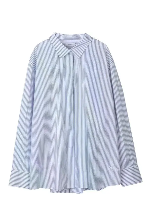 Stylein Striped Flared Shirt - Blue