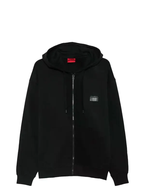 Hugo Zip-up Hoodie - Black