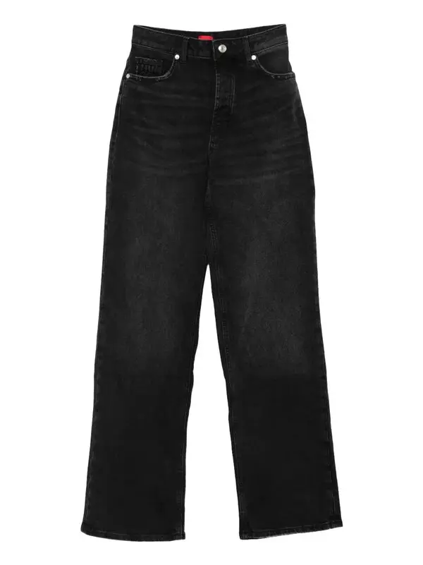 Hugo Logo-patch Straight Jeans - Black