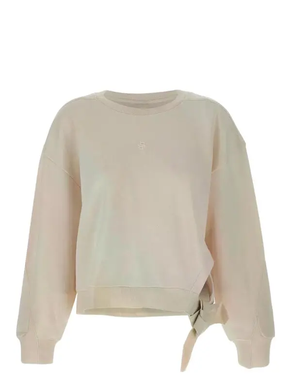 BOSS Bow-detail Crew-neck Sweatshirt - Neutrals